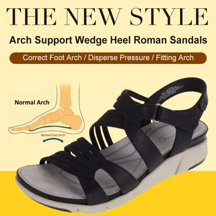 Jinli Soft Sole Arch Support Wedge Heel Roman Sandals | Lazada PH