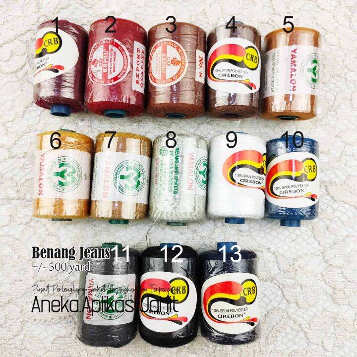 1 BIJI BENANG JEANS / DENIM +/- 500 YARD - jahit | Lazada Indonesia