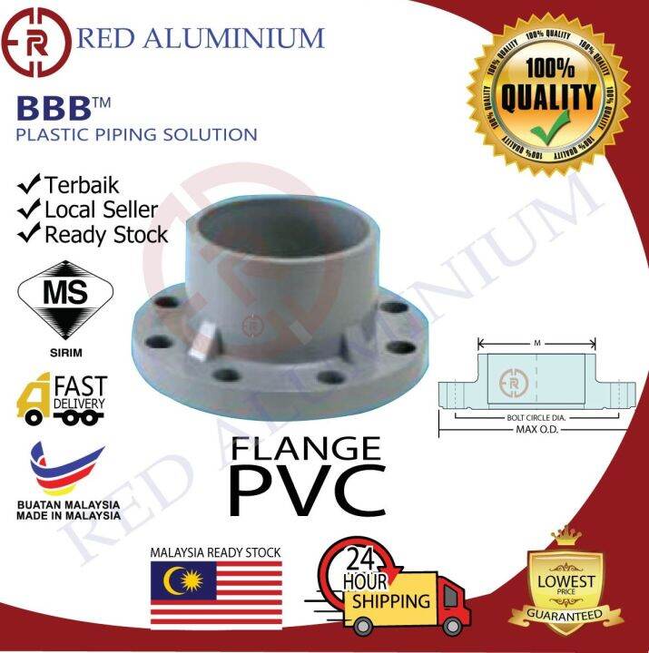 bbb pvc fitting flange 15mm-200mm pipe grey kelabu material rumah ...