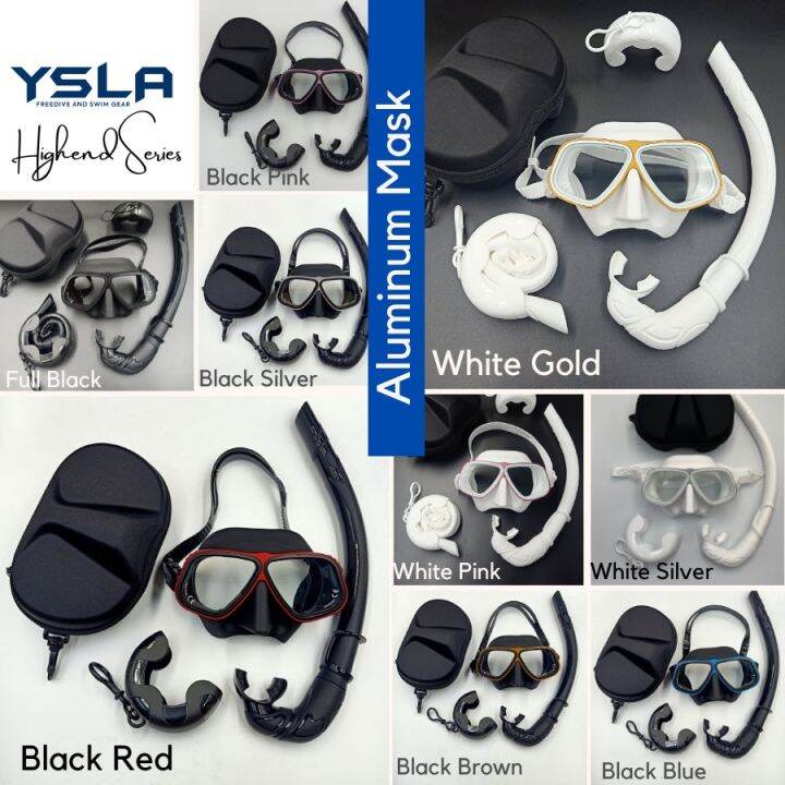 ☃Aluminum Frame Tempered Glass Freedive Mask Low Volume Freediving Mask ...