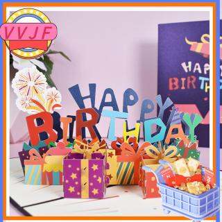 Vvgf giấy thiệp chúc mừng sinh nhật bật lên bưu thiếp mới thiệp chúc mừng