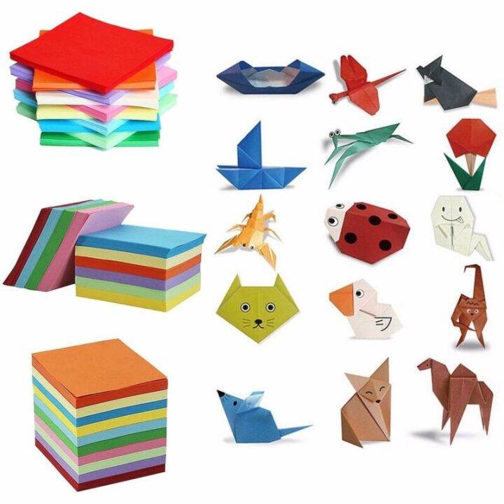 5/7/8/10/14.5cm Square Origami Wish Paper Double Sided Sheets Crane ...