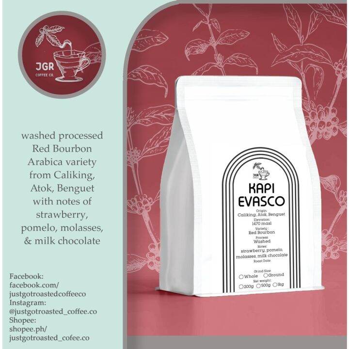 KAPI EVASCO Just Got Roasted Coffee Co. 100 Arabica Red Bourbon Coffee ...