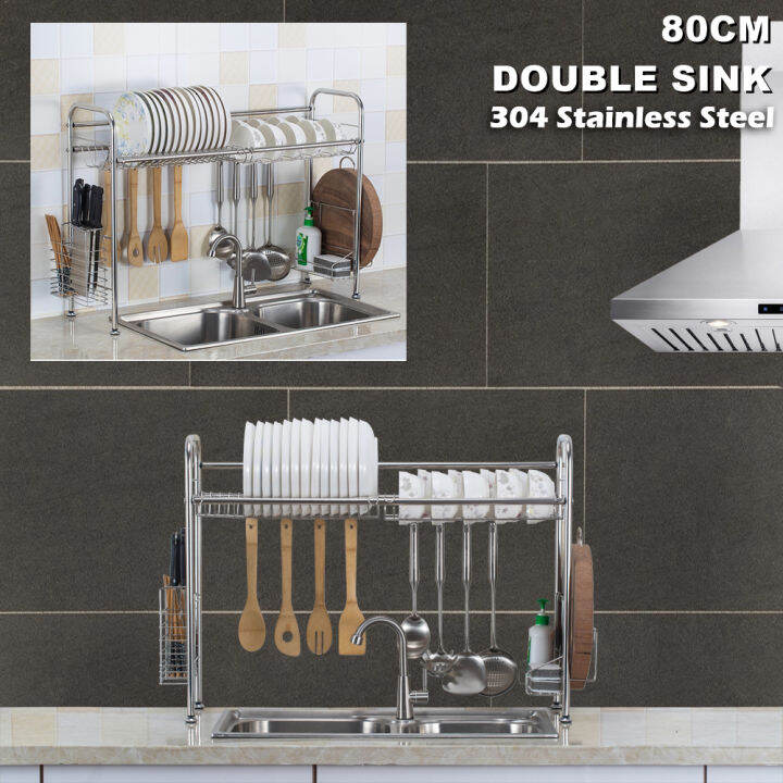 MRP KR010 304 Stainless Steel Over Sink Dish Rack Kitchen Dapur Rack ...