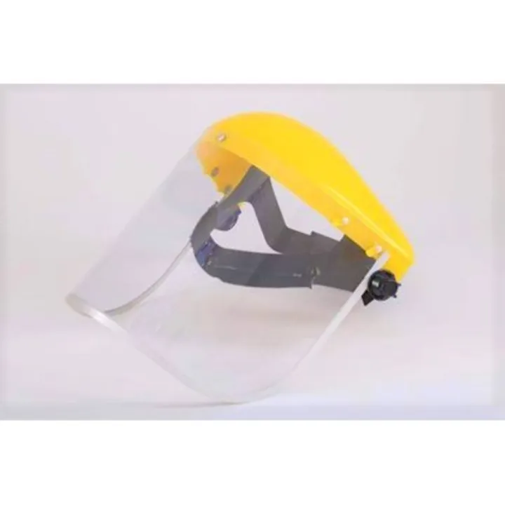 203 Yellow Hard Hat with Face Shield PPE Virus Protection construction ...