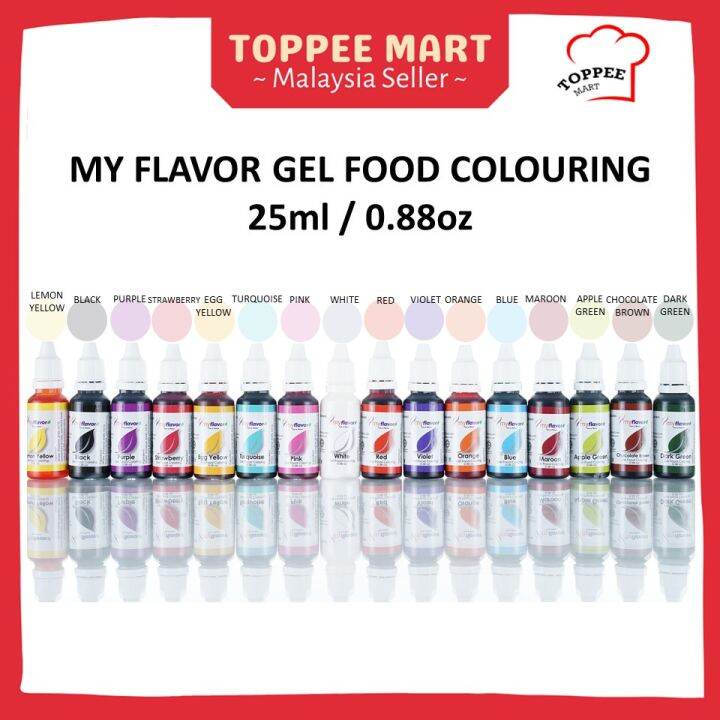 MyFlavor Edible GEL Food Colouring 25g /0.88oz each / My Flavour / My ...