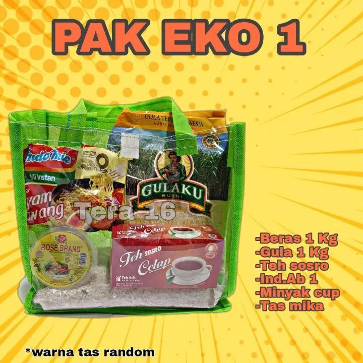 Pak Eko 1 paket ekonomis sembako lengkap beras minyak gula teh celup ...
