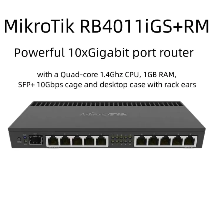 Mikrotik Rb4011igs+RM Quad Core 10 Gigabit 10Xgbit LAN 1 SFP+ Wired ...