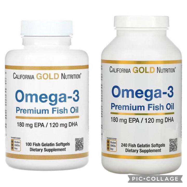California Gold Nutrition, Omega-3, Premium Fish Oil, 100 / 240 Fish Gelatin Softgels | Lazada ...