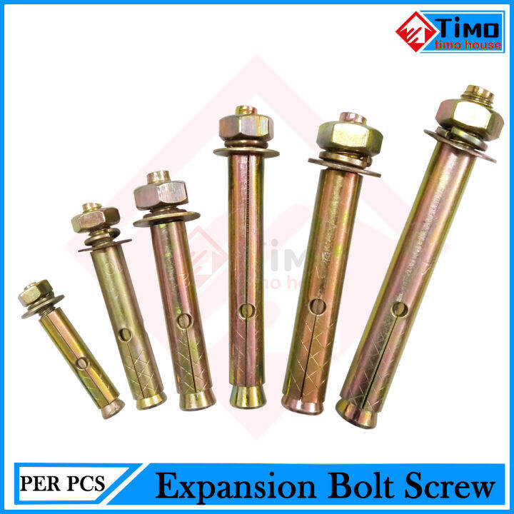 Hopway (per pcs) Expansion Bolt Expansion Screw 1/4 5/16 3/8 1/2 M6 M8 M10 M12 | Lazada PH