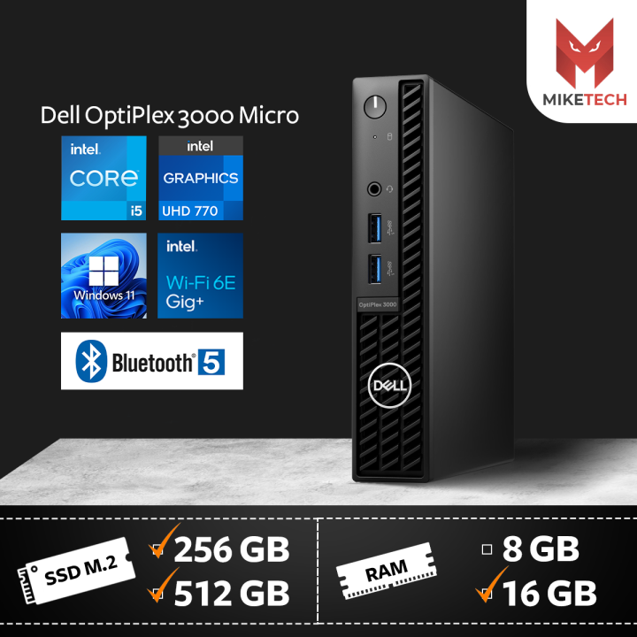 Dell Optiplex 3000 Mini 12th Gen Core-i5 16GB RAM 256GB SSD GigWi-Fi 6 ...