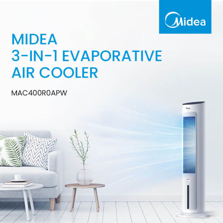 Midea Tower Fan Air Cooler 4in1 MAC400R0APW 4L Ionizer Diffuser ...