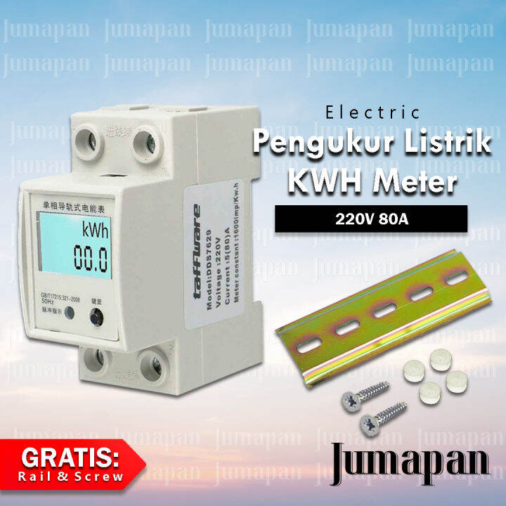 KWH Watt Meter Digital 1 Phase Pengukur Meteran Listrik Voltmeter ...