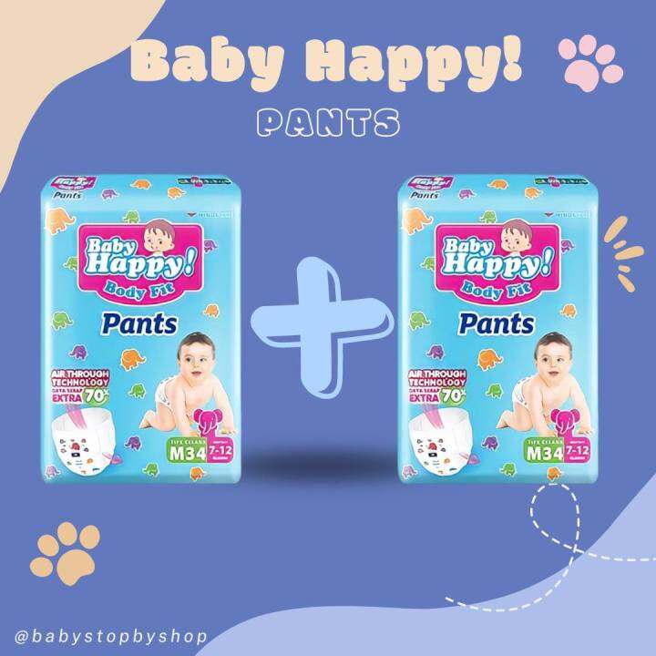 PAMPERS BABY HAPPY BODY FIT PANTS S38+2 M32 L28 XL26 XXL24 | Lazada Indonesia