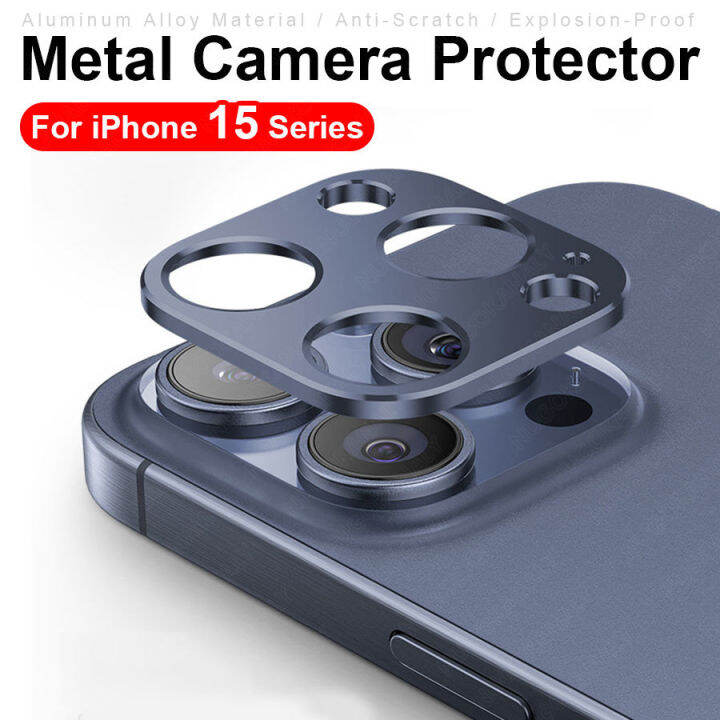 Full Coverage Camera Lens Metal Screen Protector for IPhone 15 Pro Max IPhone 15 Plus Rear Lens ...