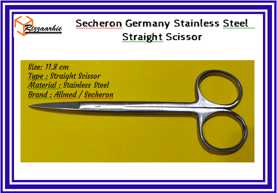 Secheron Germany Stainless Steel Straight Scissor Small / Tari ...