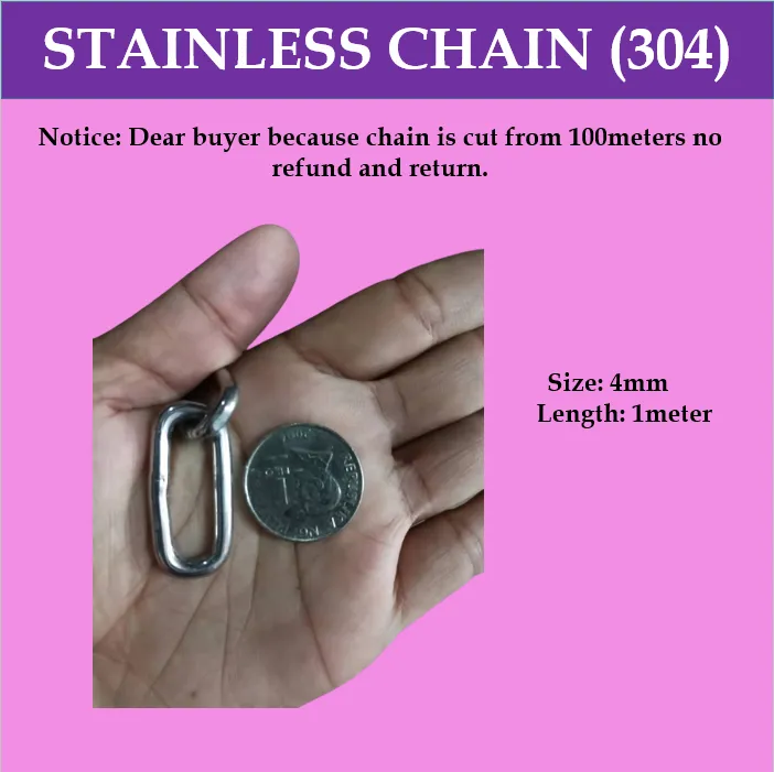 Lifting Equipment 4mm 1meter Chain 304 Stainless Steel & Galvanized ...