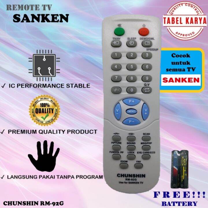 REMOTE REMOT TV TABUNG SANKEN MULTI UNIVERSAL LANGSUNG PAKAI | Lazada Indonesia