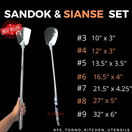 2 in 1 Stainless Steel Sandok (Ladle) / Sianse (Spatuala) Kitchen ...