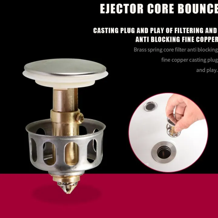 NEW Stainless steel push-type basin bounce core wash basin core plug ...