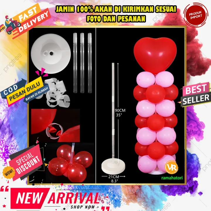 STANDING BALON / TIANG DEKORASI BALON FOIL & BALON LATEX | Lazada Indonesia
