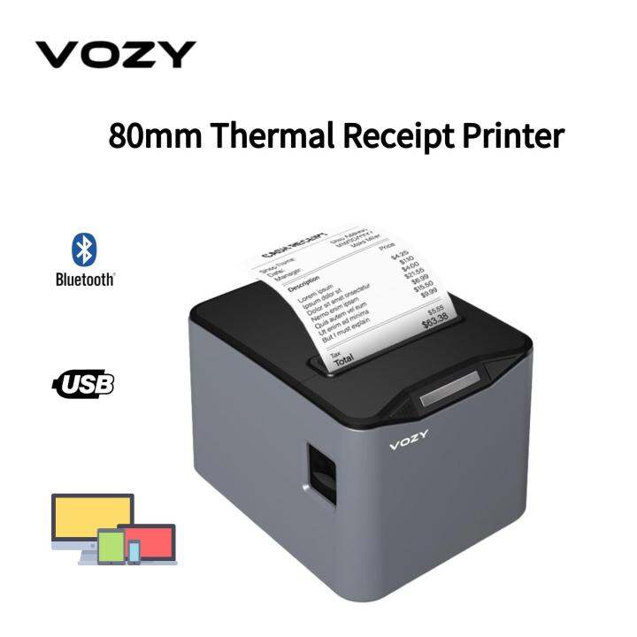 VOZY G80 80mm Receipt Printer Bluetooth Thermal POS Printer AUTO CUT ...