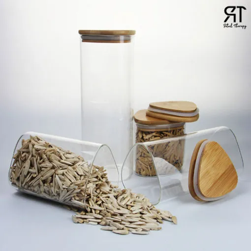 Triangle Shaped High Borosilicate Glass Jars Food Storage Canisters Set ...