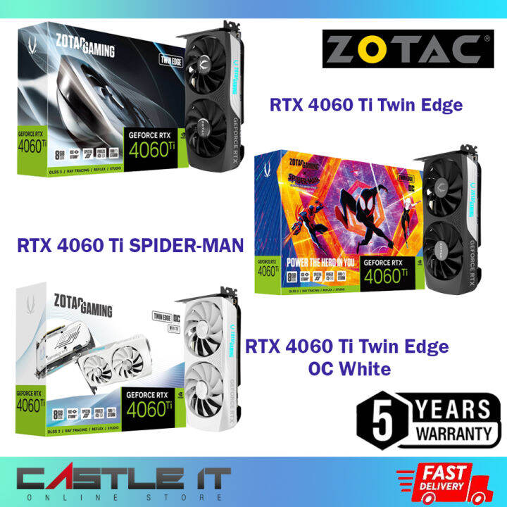 Zotac RTX4060TI TWIN EDGED OC / WHITE / SPIDER-MAN 8GB GDDR6 Nvidia GeForce RTX 4060 Ti 8G D6 ...
