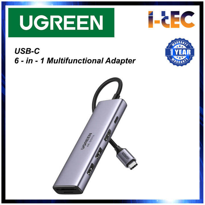 UGREEN USB-C 6-in-1 Multifunctional Adapter(60384) | Lazada