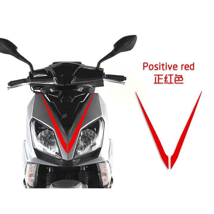 Racing Style Motorcycle Scooter Head Reflective Sticker Retrofitting Decorative Decals For ...