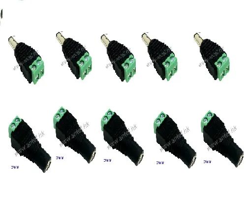 5PCS DC Power Screw Terminal Plug OR Jack 5.5 x 2.1mm 12V DC Male ...