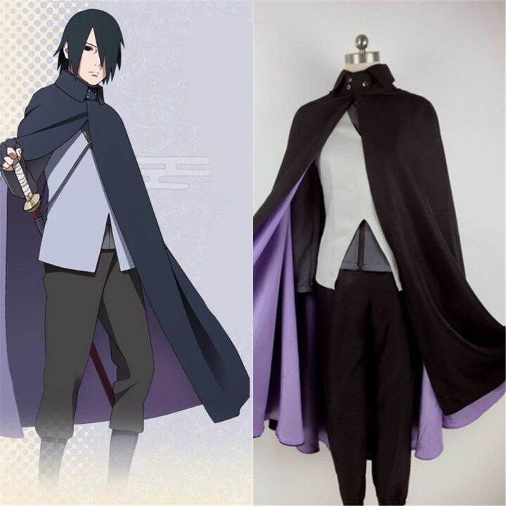 Naruto Boruto Uchiha Sasuke Adult Cloak Cosplay Clothing Ninja COS Full ...