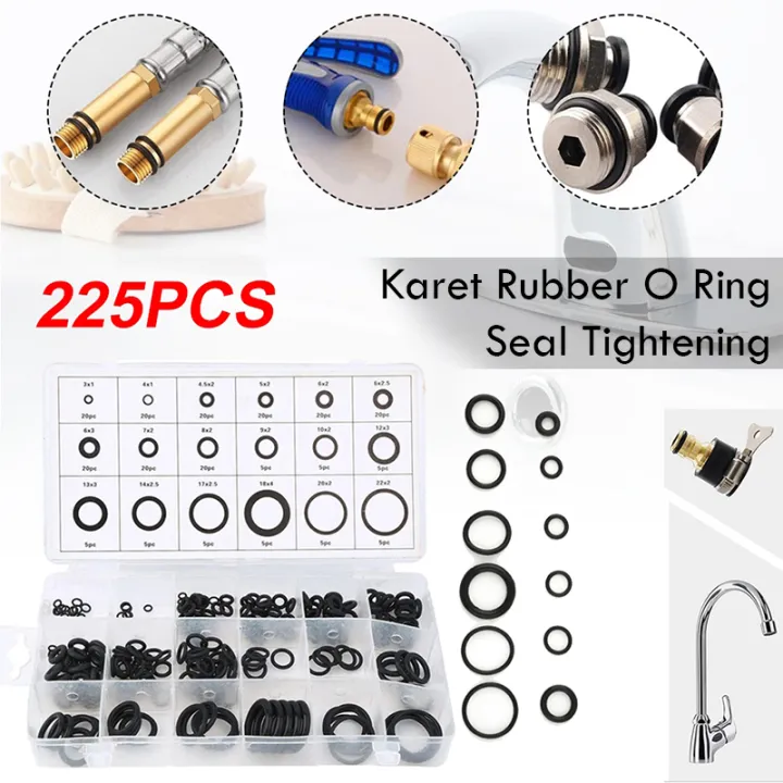 Karet Rubber O Ring Seal Tightening isi 225 PCS 1 Set Lengkap Komplit dengan Box Karet Keran ...