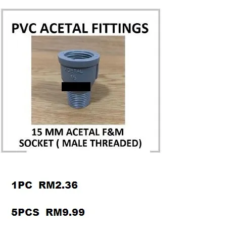 Acetal Pvc M+F Socket 1/2 (1PC OR 5PCS) | Lazada