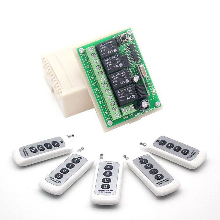 Wireless Remote Control RF Switch 433Mhz DC 12V 4CH 4 Channel Wireless ...