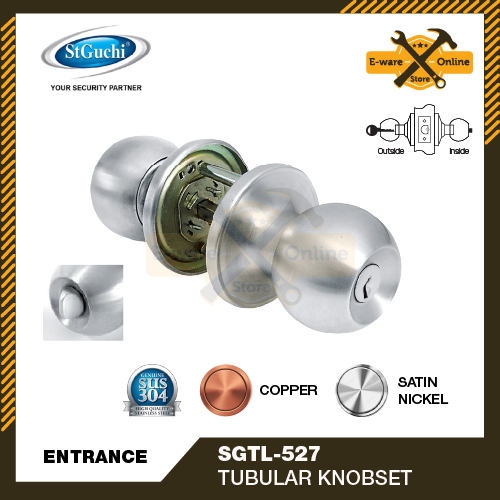 St Guchi SGTL-527 Tubular Knobset (Entrance) Door Handle Lock Set St ...