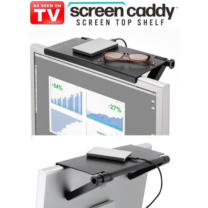 Screen Caddy Computer Top Shelf Monitor Riser Desktop Stand TV Rack ...
