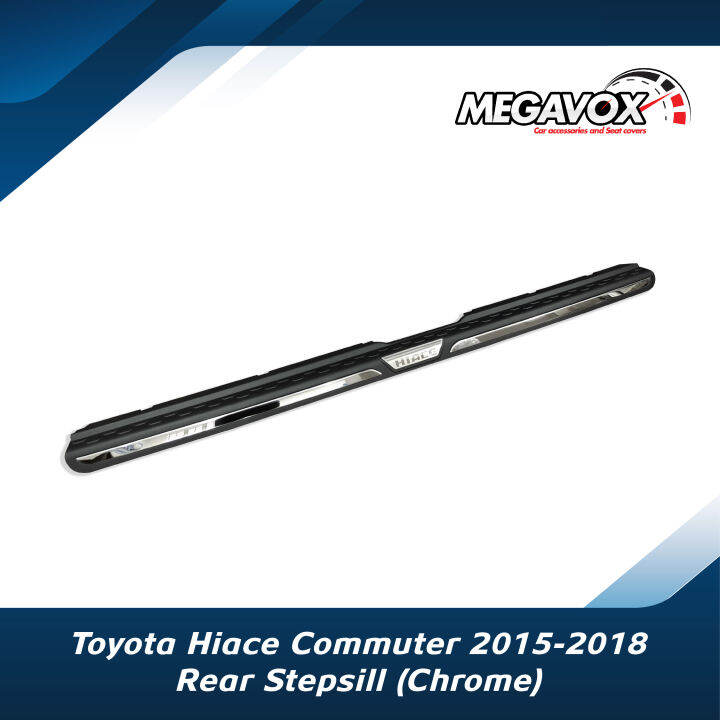Toyota Hiace Commuter 2008-2018 Black with Chrome Rear Step Sill ...