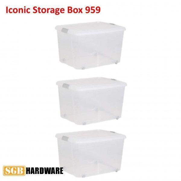 Felton - Iconic Storage Box 959 With Wheel (FSB-959) - Clear x 3 Box ...