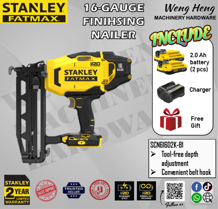 100% Genuine Stanley FATMAX 20V Cordless 16-gauge Finishing Nailer ...