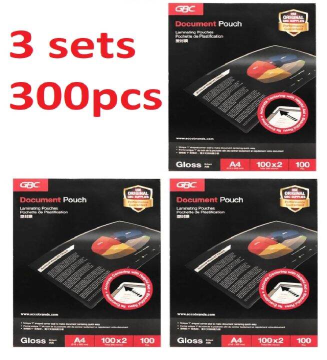 3 Sets GBC Hot Laminating Pouch Sheets A4 100 Microns (3 Set ...