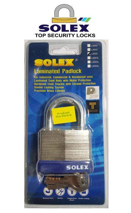 SOLEX LM50 Laminated Padlock 50mm [100% ORIGINAL] Pad lock Mangga Pintu ...