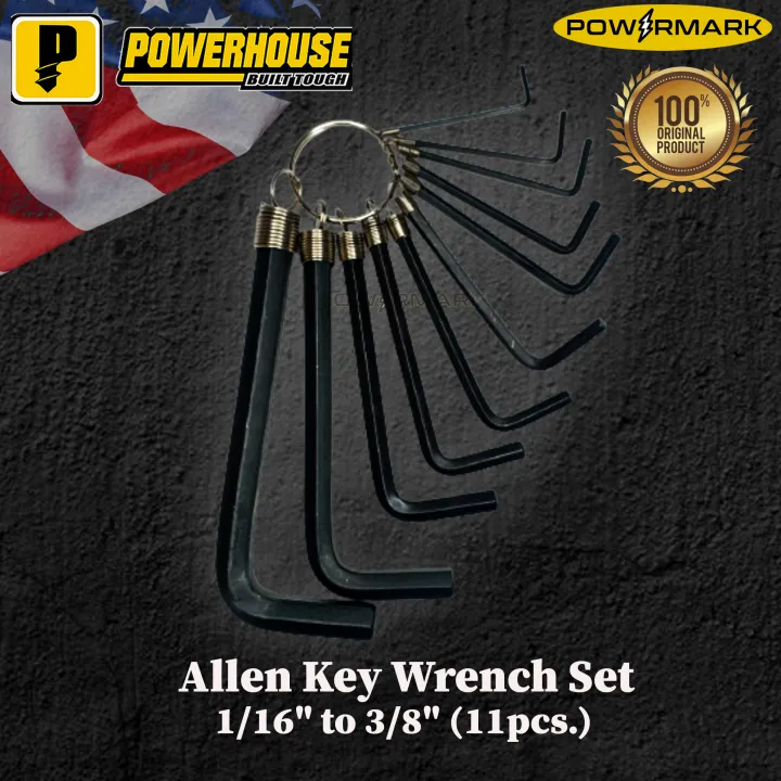 POWERHOUSE Allen Key Wrench Set 1/16" to 3/8" (11pcs.) [POWERMARK | PHT ...