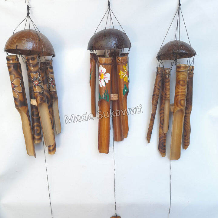 Windchimes Lonceng bambu bel wind chime atap batok kerajinan bali ...