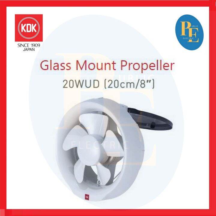 KDK 8"/20cm Glass Mount Propeller Exhaust Fan Ventilating Fan - 20WUD ...