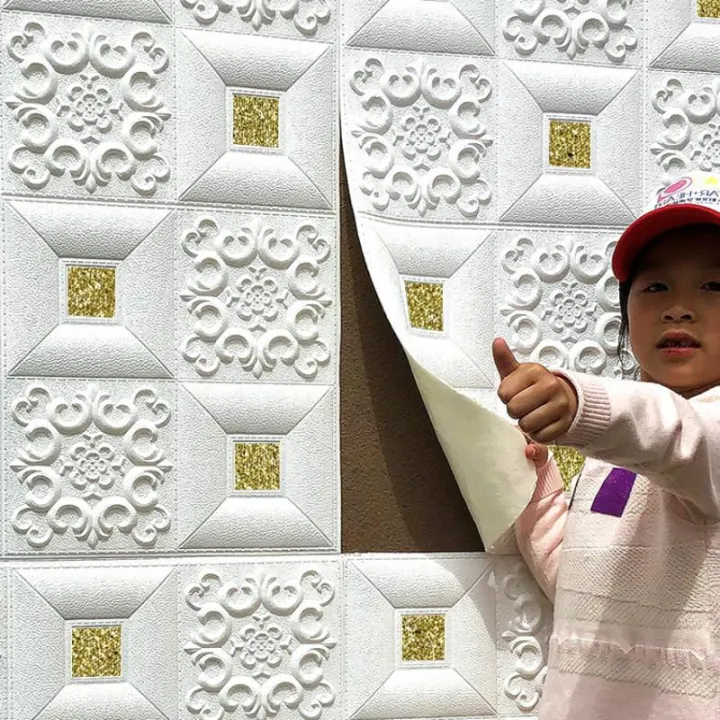 Wallpaper 3D Foam 1PCS 35CMX35CM Thick 5MM Wall paper sticker room ...