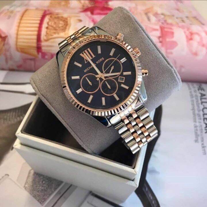 Guaranteed Original Michael Kors Lexington Chronograph Navy Blue Dial ...