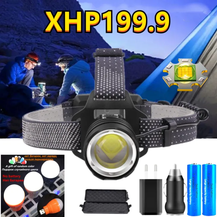 2022 XHP199ที่มีประสิทธิภาพไฟหน้า XHP90พลังงานสูง Led ไฟหน้า18650แบบ ...