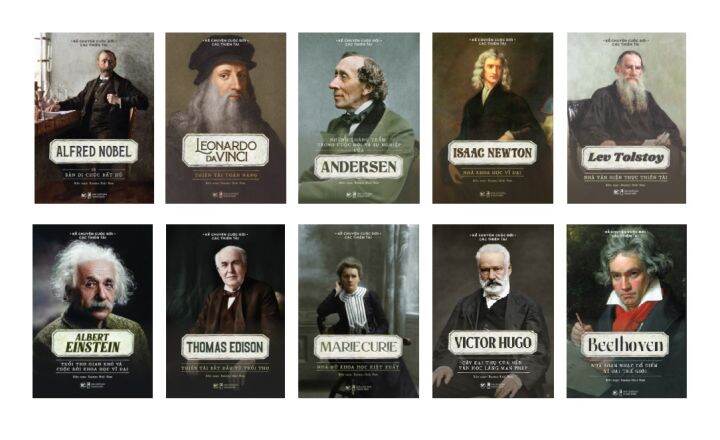 Combo 10 cuốn bộ sách thiên tài: Albert Einstein, Marie Curie, Leonardo ...