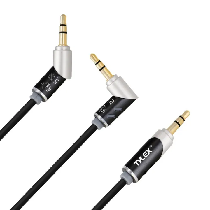 【N5Kc54FA】Tylex X-C26 3.5mm Male to Male Speaker Jack Auxiliary 360° Rotation Audio Head 1.5M ...